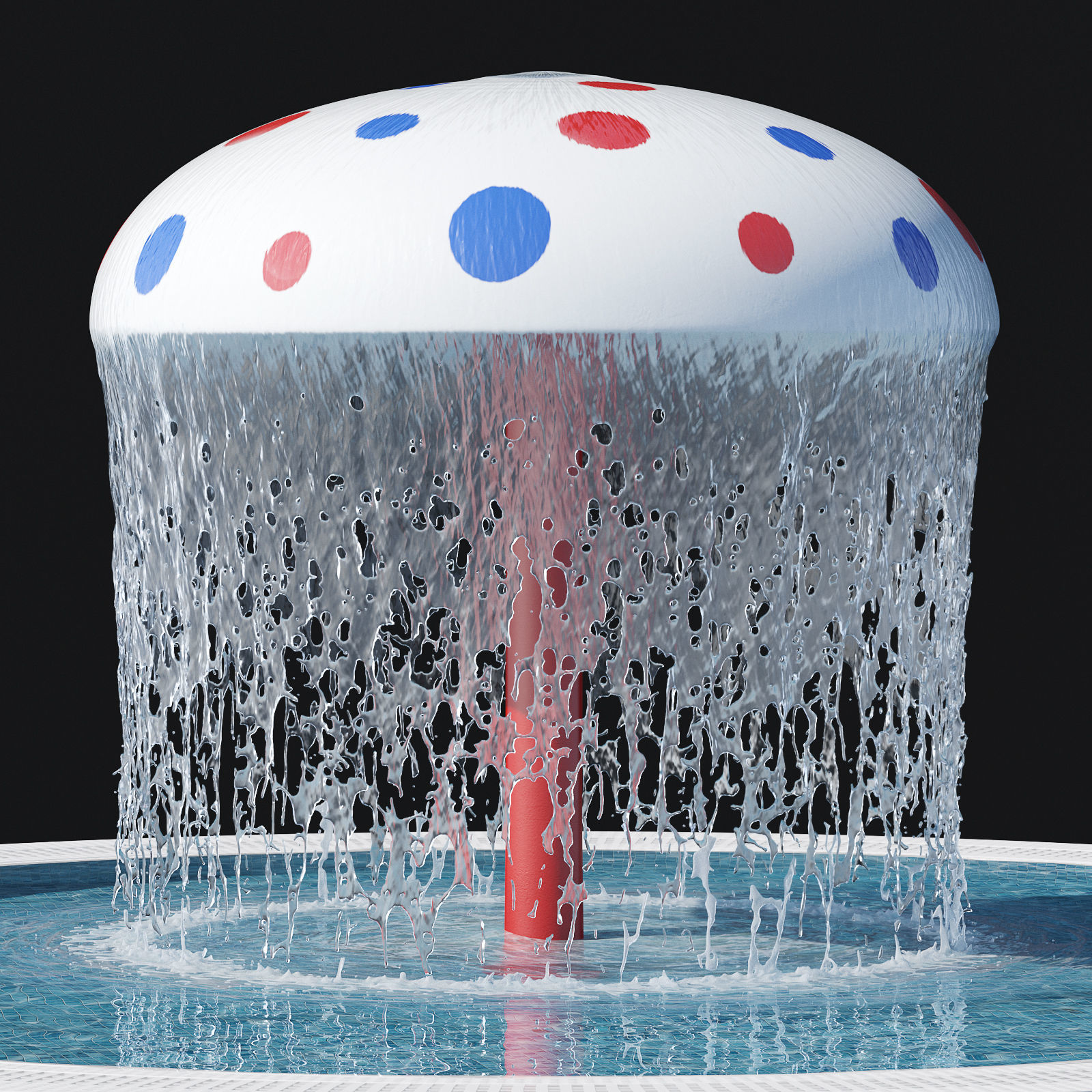 Water park mushroom fountains 3D model | CGTrader