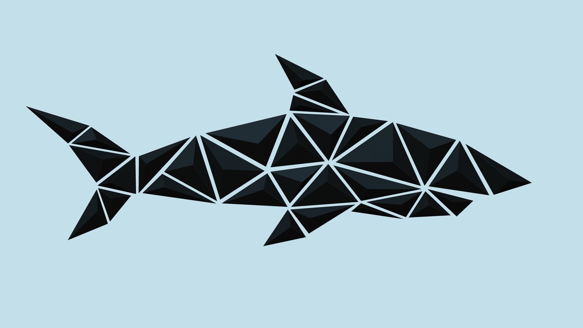 Shark Geometric Panel - Animal Minimalist Decoration 3D model 3D ...