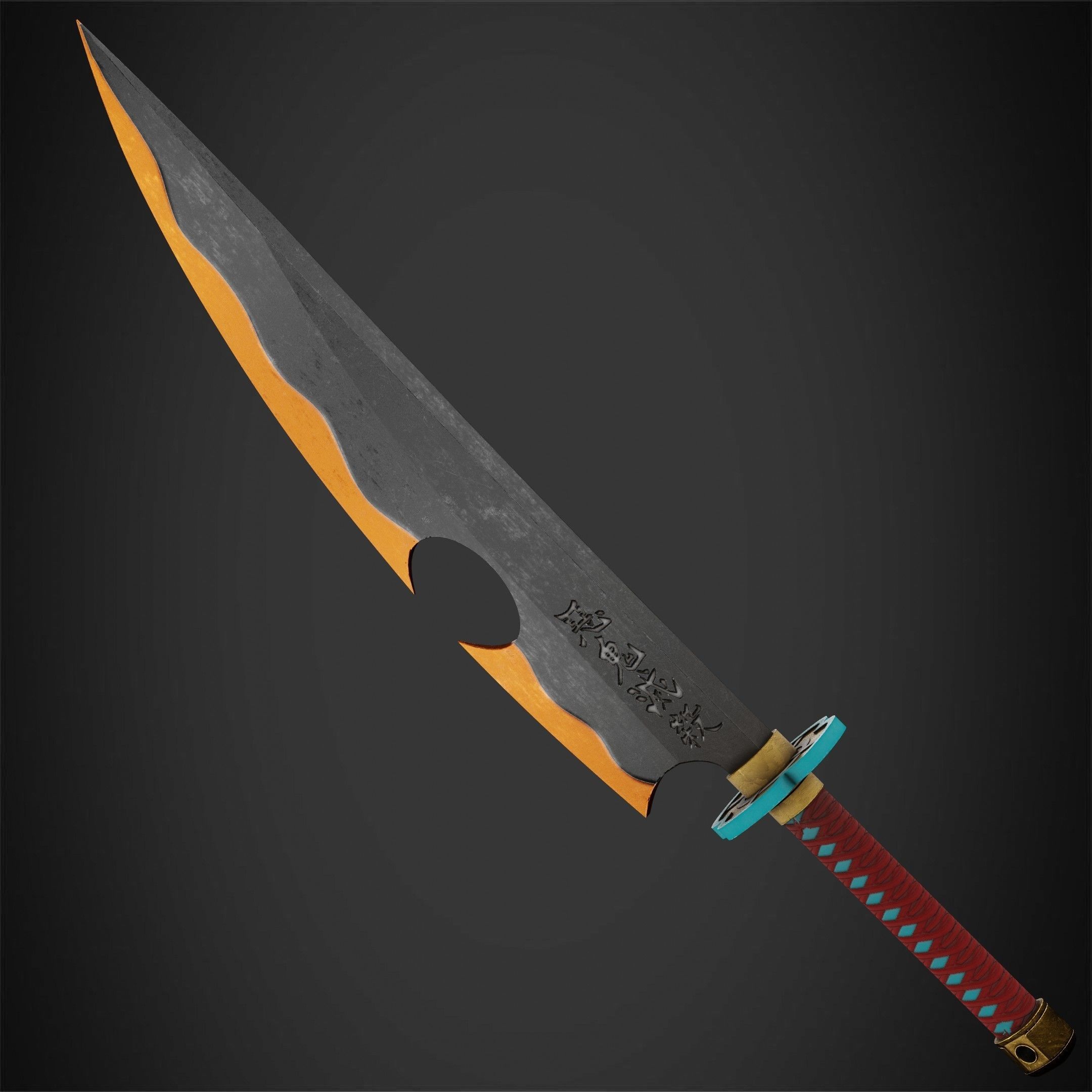 Tengen Uzui Dual Nichirin Cleavers for Cosplay 3D model 3D printable ...