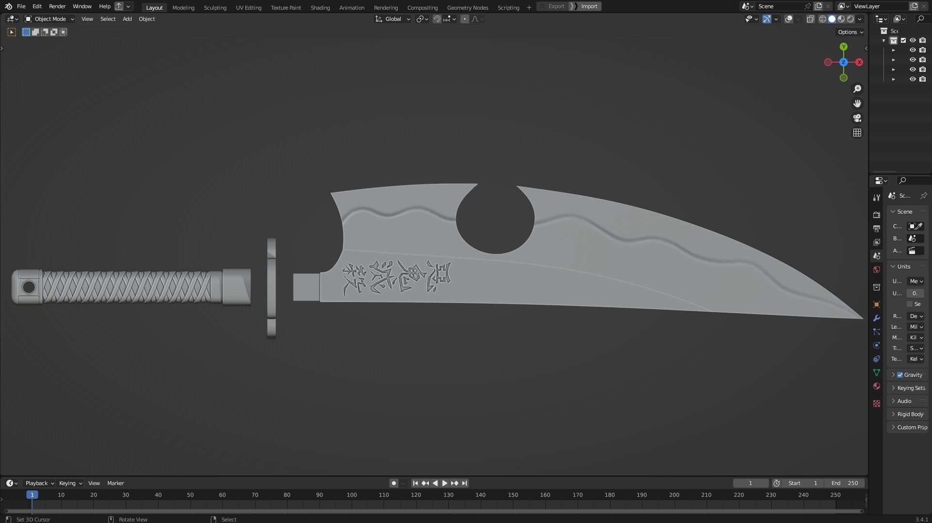 Tengen Uzui Dual Nichirin Cleavers for Cosplay 3D model 3D printable ...