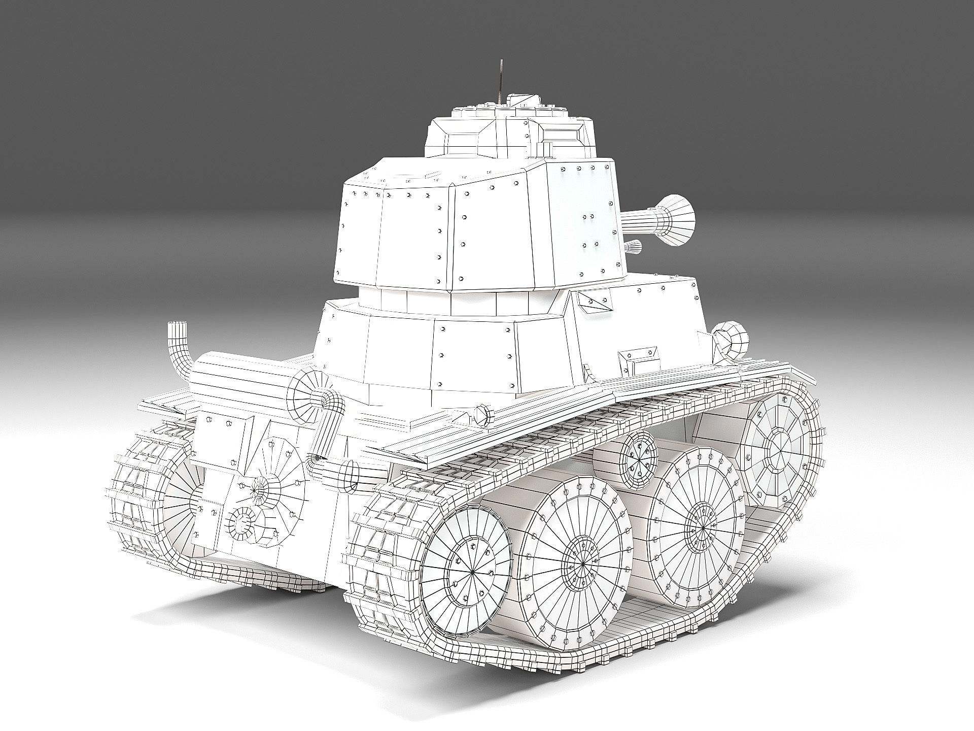 3D model Meng German Light Panzer 38T World War Toons VR / AR / low ...