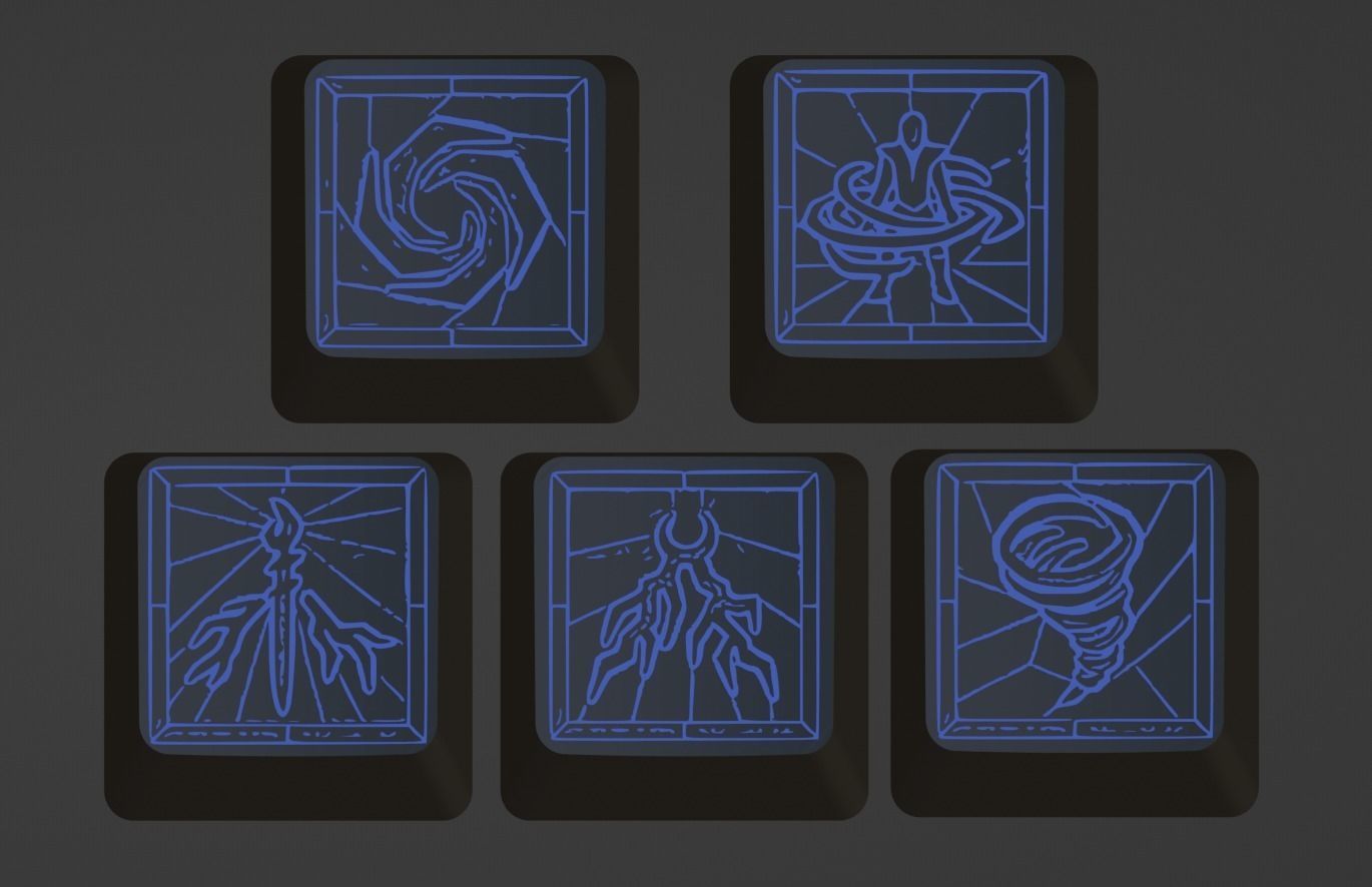 16x Diablo 4 Druid Keycaps 3D STL File Mechanical Keyboard 3D model 3D ...