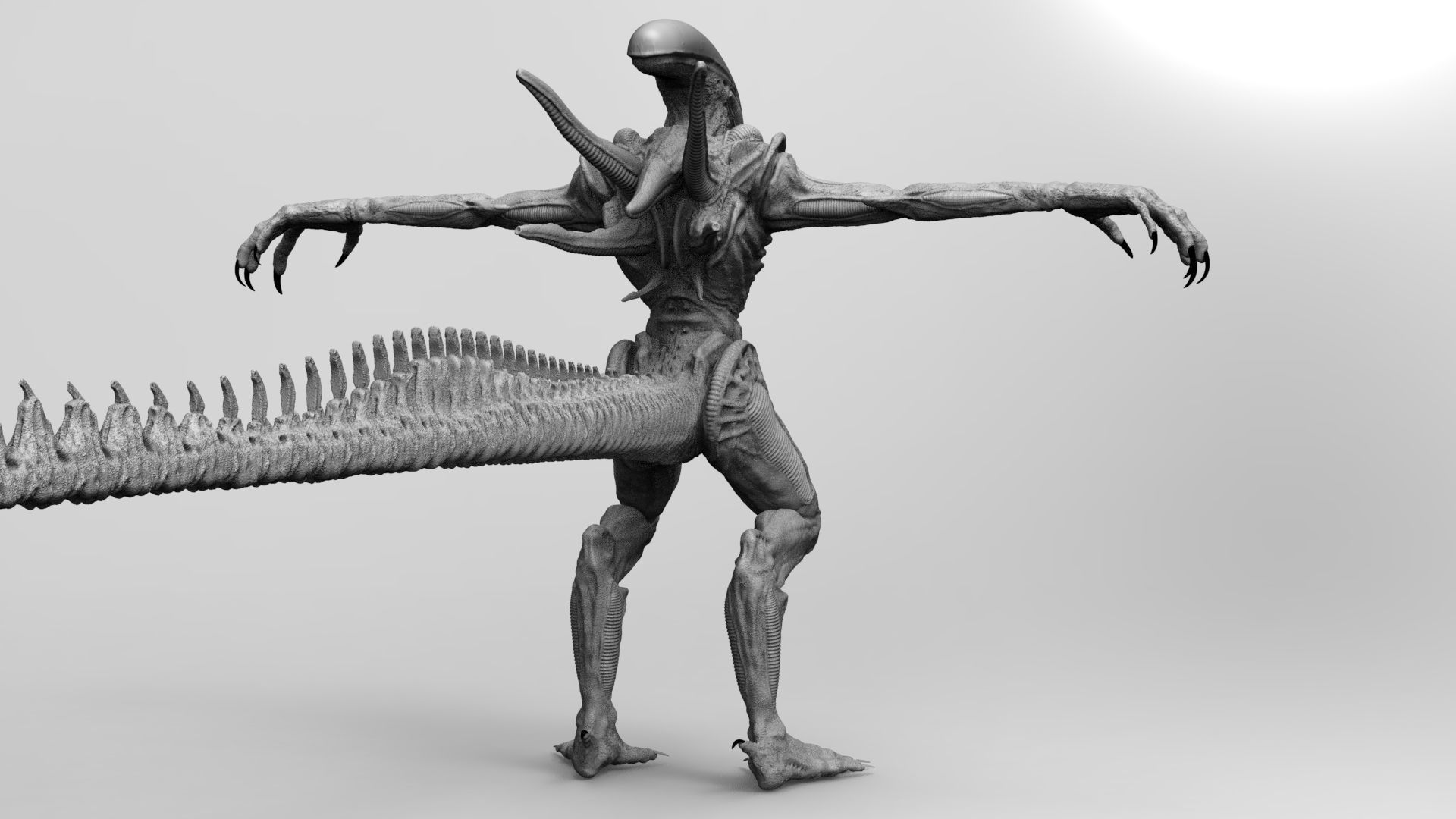 Alien Xenomorph Hunter 3D Production Model Rigged 3D model rigged ...