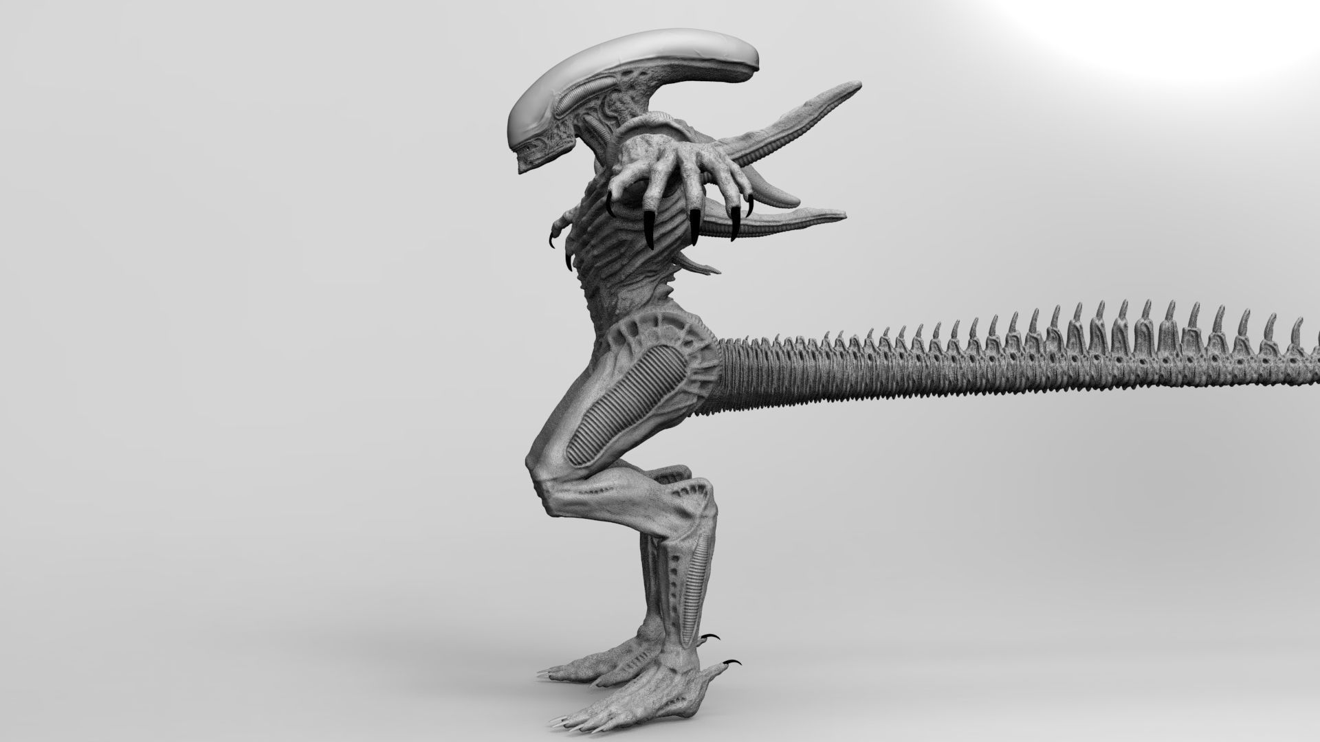 Alien Xenomorph Hunter 3D Production Model Rigged 3D model rigged ...
