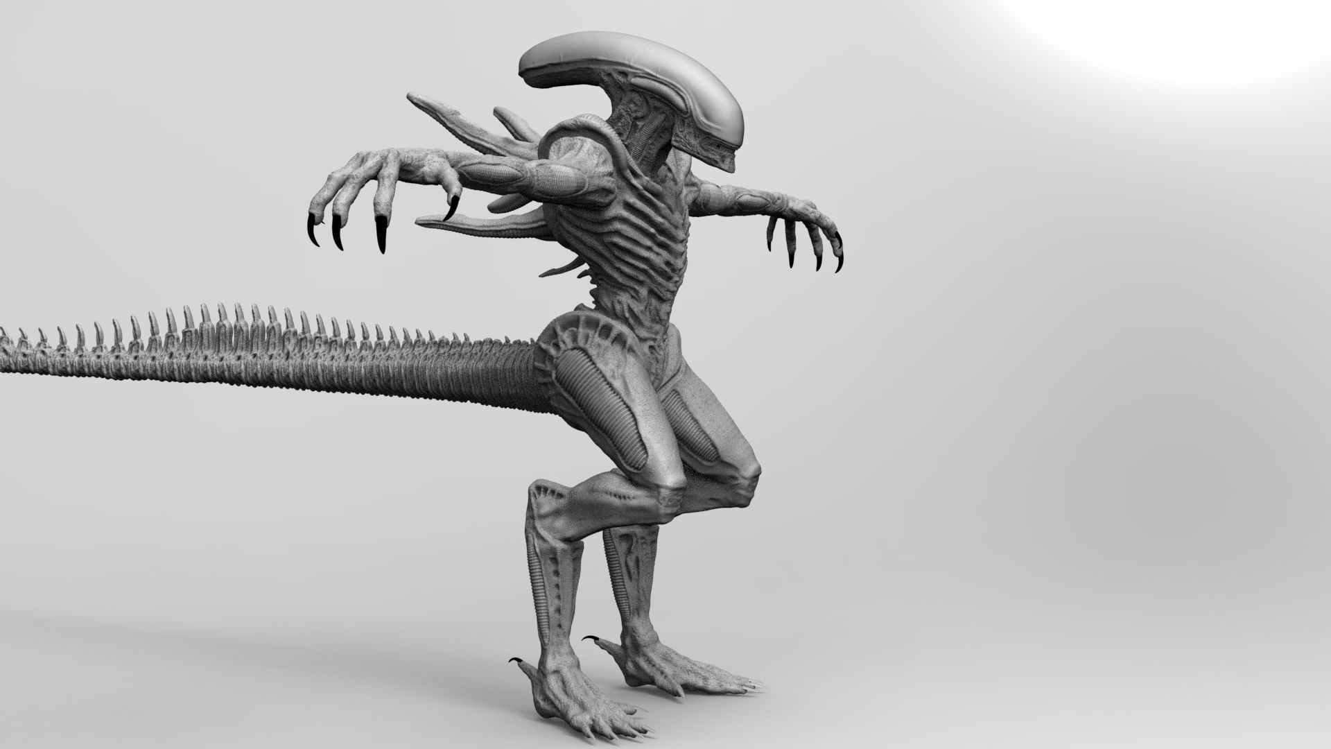 Alien Xenomorph Hunter 3D Production Model Rigged 3D model rigged ...