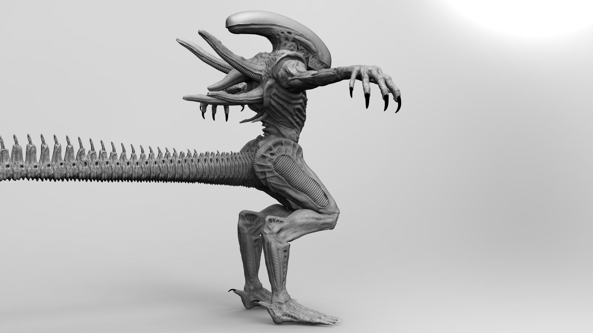 Alien Xenomorph Hunter 3D Production Model Rigged 3D model rigged ...