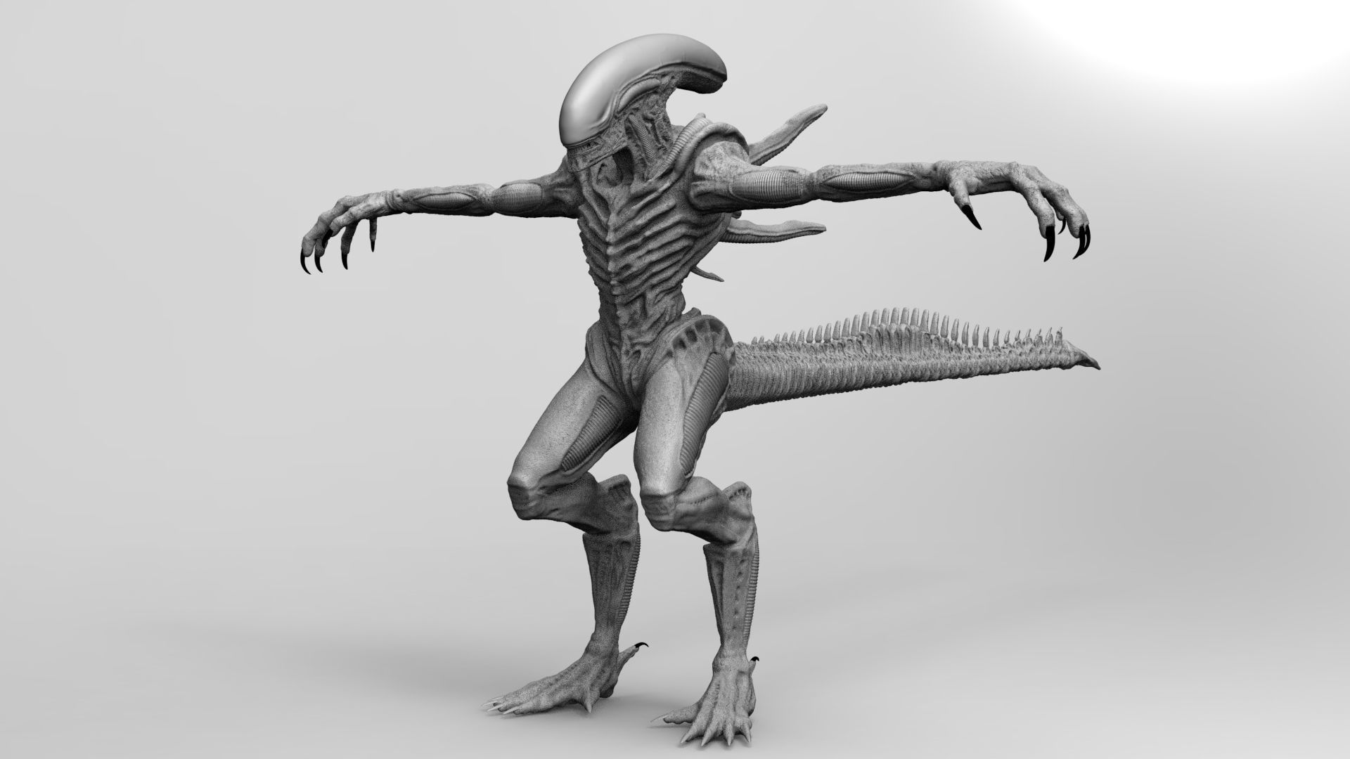 Alien Xenomorph Hunter 3D Production Model Rigged 3D model rigged ...