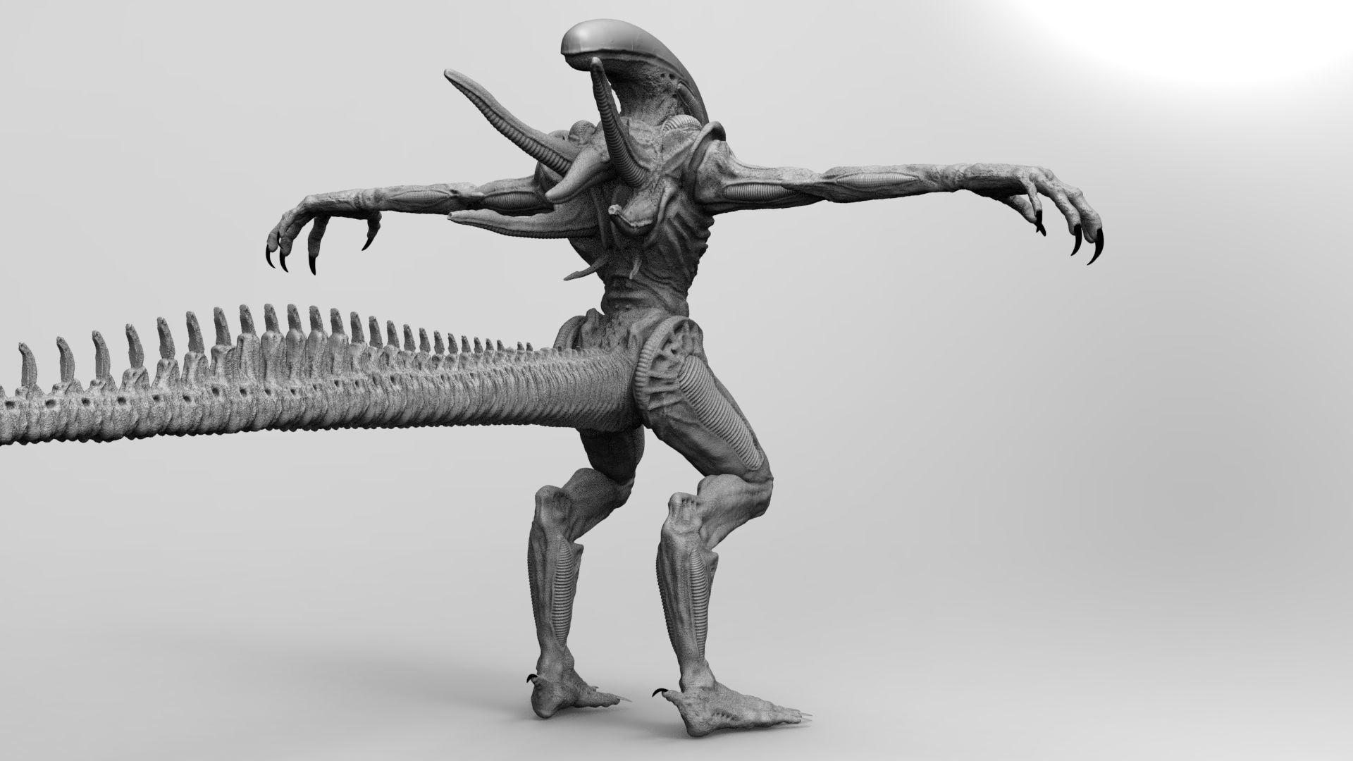 Alien Xenomorph Hunter 3D Production Model Rigged 3D model rigged ...