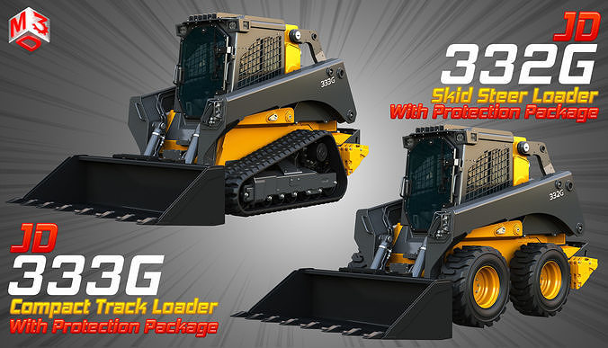 JD 333G - JD 332G Loaders - Forestry Package 2 in 1 3D Model Collection | CGTrader