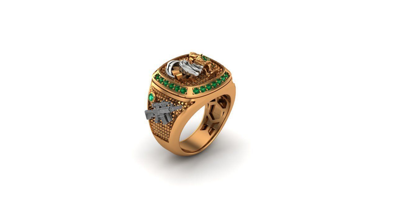rooster ring-Anillo Gallo 3D model 3D printable | CGTrader