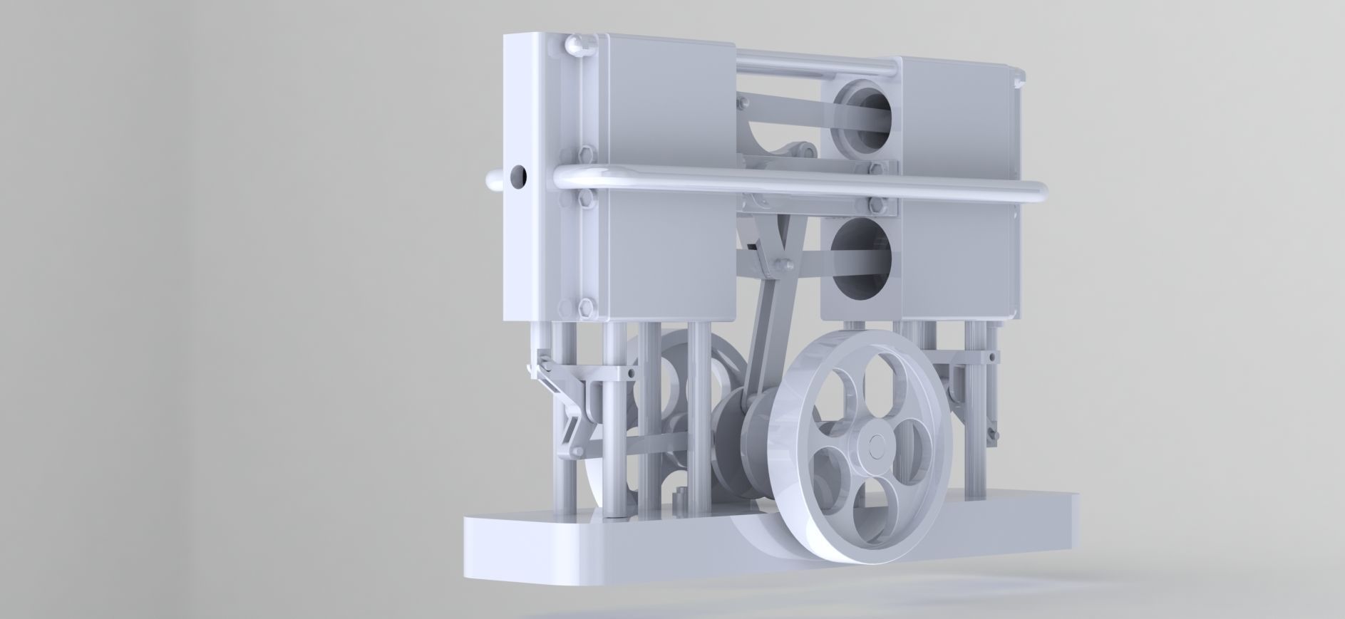 4 cylinder steam engine with rocking crosshead 3D model | CGTrader