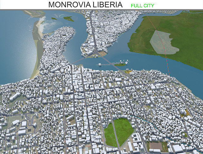 3D model Monrovia Liberia 20km VR / AR / low-poly | CGTrader