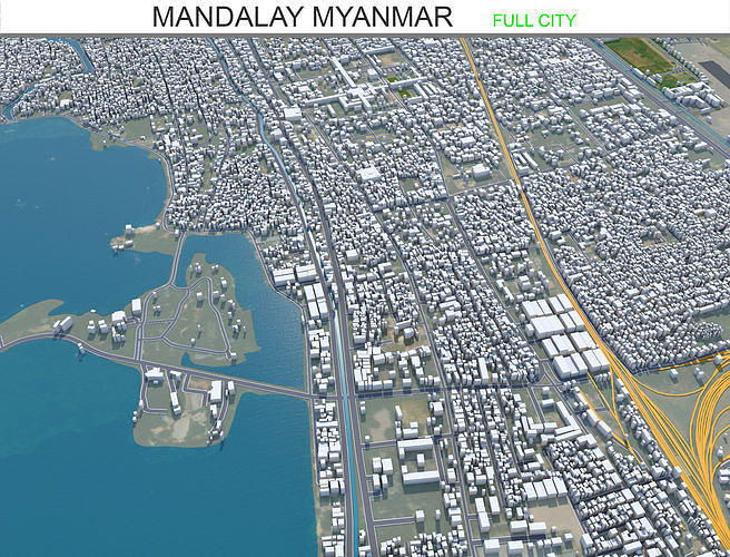 3D model Mandalay Myanmar Burma 30km VR / AR / low-poly | CGTrader
