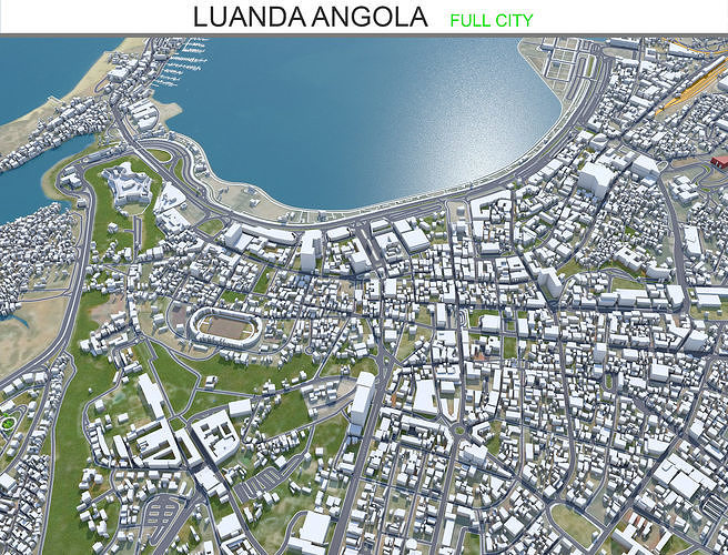 3D model Luanda Angola 45km AI VR / AR / low-poly | CGTrader