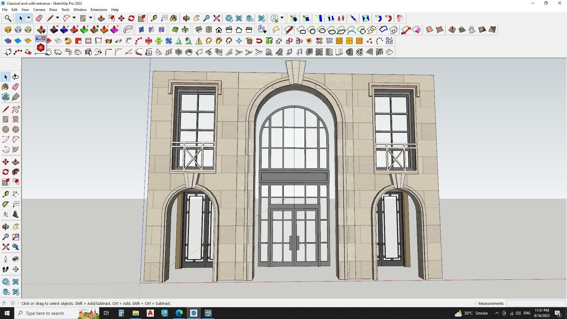 Classical arch with entrance 3D model | CGTrader