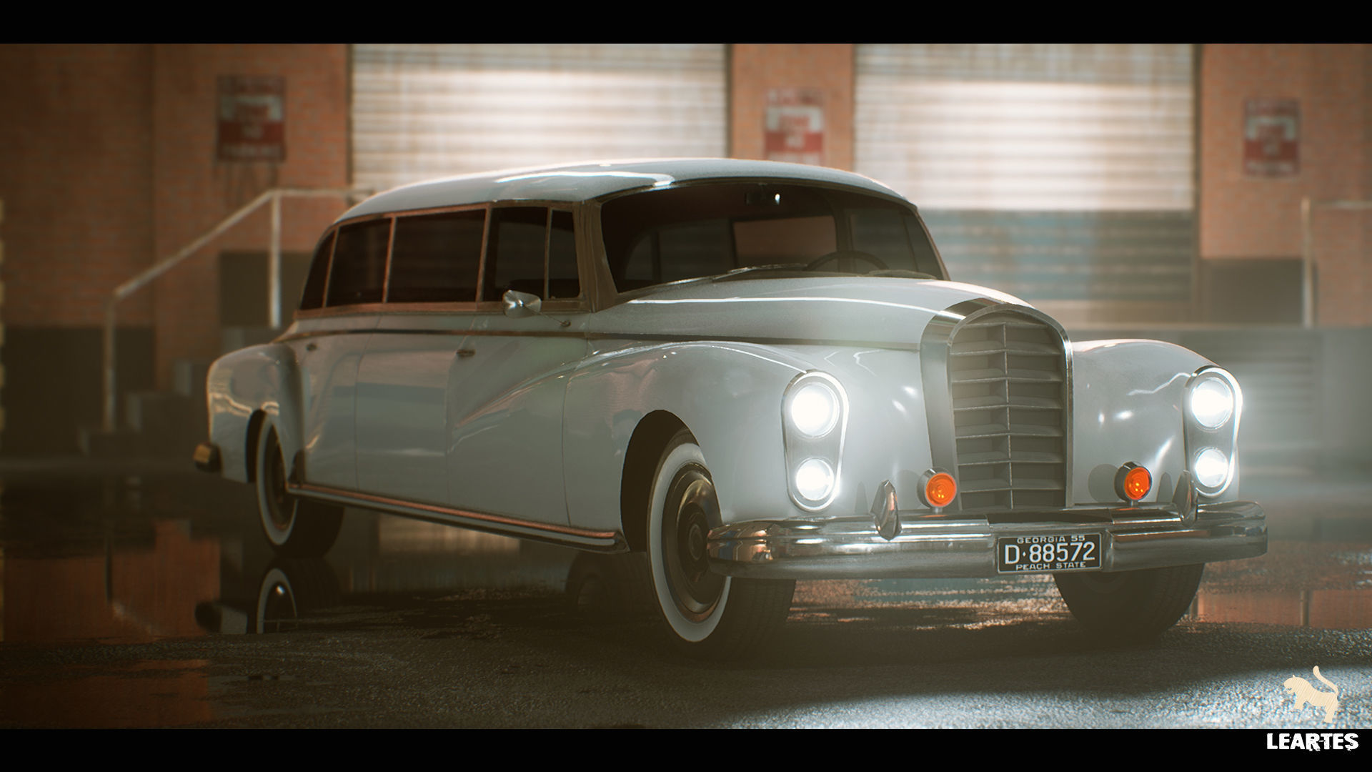 3D model Classic Limousine Car Driveable Functional VR / AR / low-poly ...
