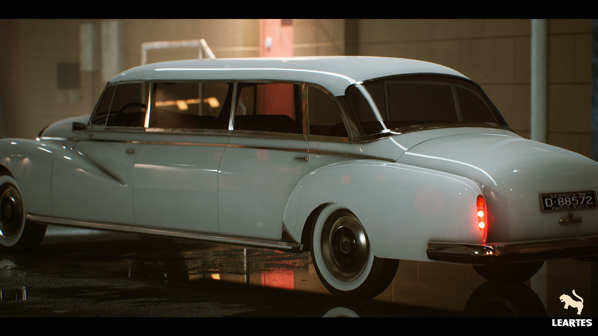 3D model Classic Limousine Car Driveable Functional VR / AR / low-poly ...