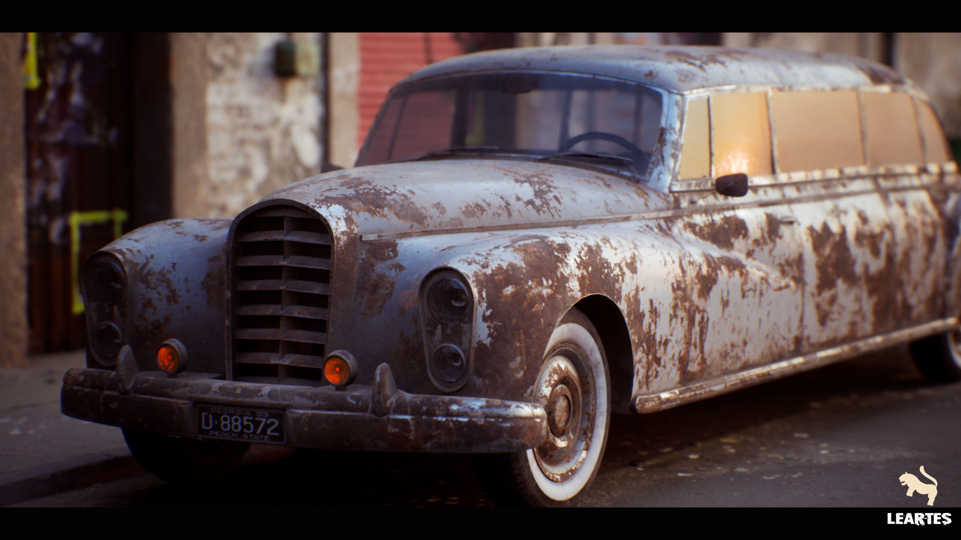 3D model Classic Limousine Car Driveable Functional VR / AR / low-poly ...