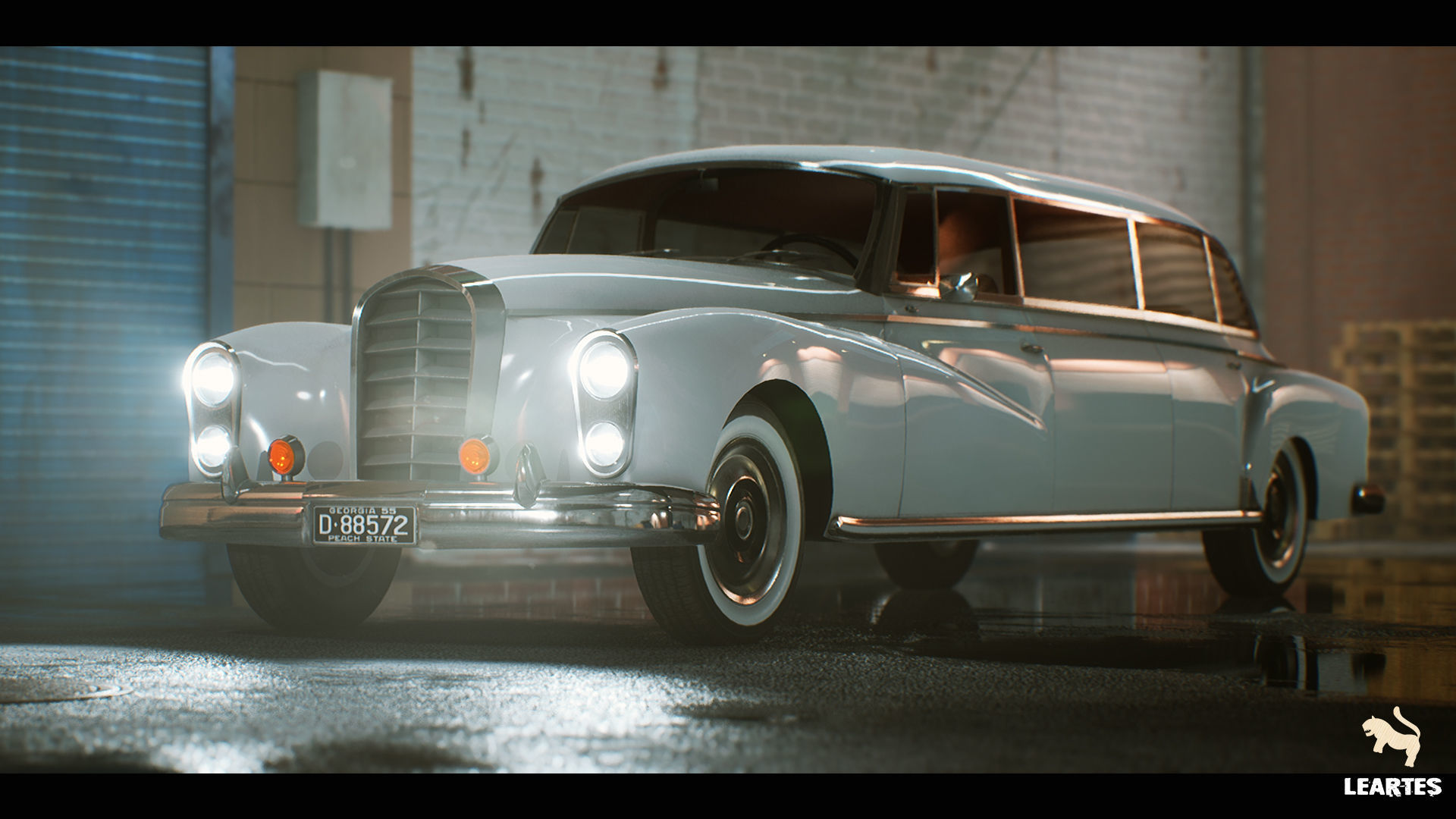 3D model Classic Limousine Car Driveable Functional VR / AR / low-poly ...