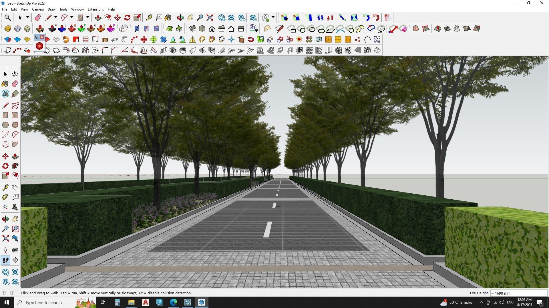 pedestrian road 3d model 3D model | CGTrader