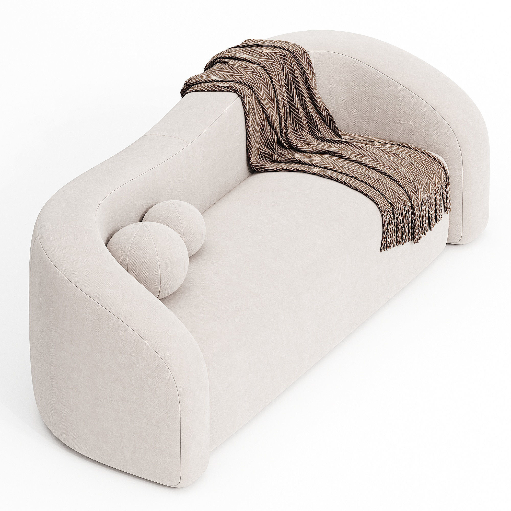 Curved 3 Seater Sofa for Living Room 3D model | CGTrader