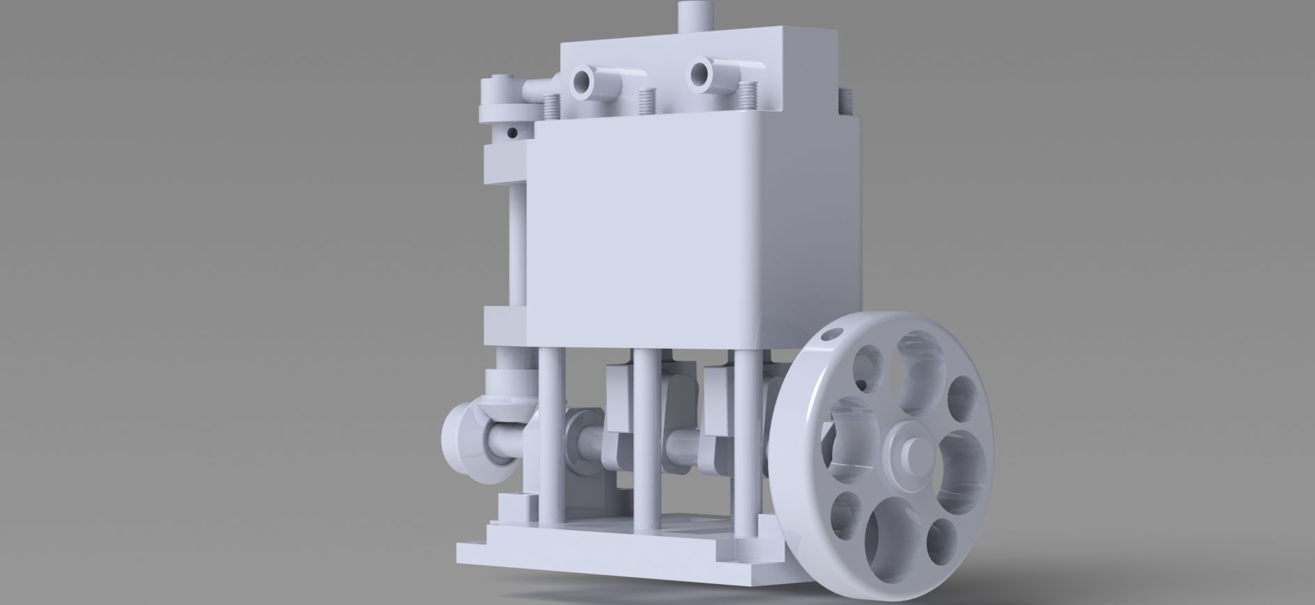 simple 2 cylinder vertical steam engine 3D model | CGTrader