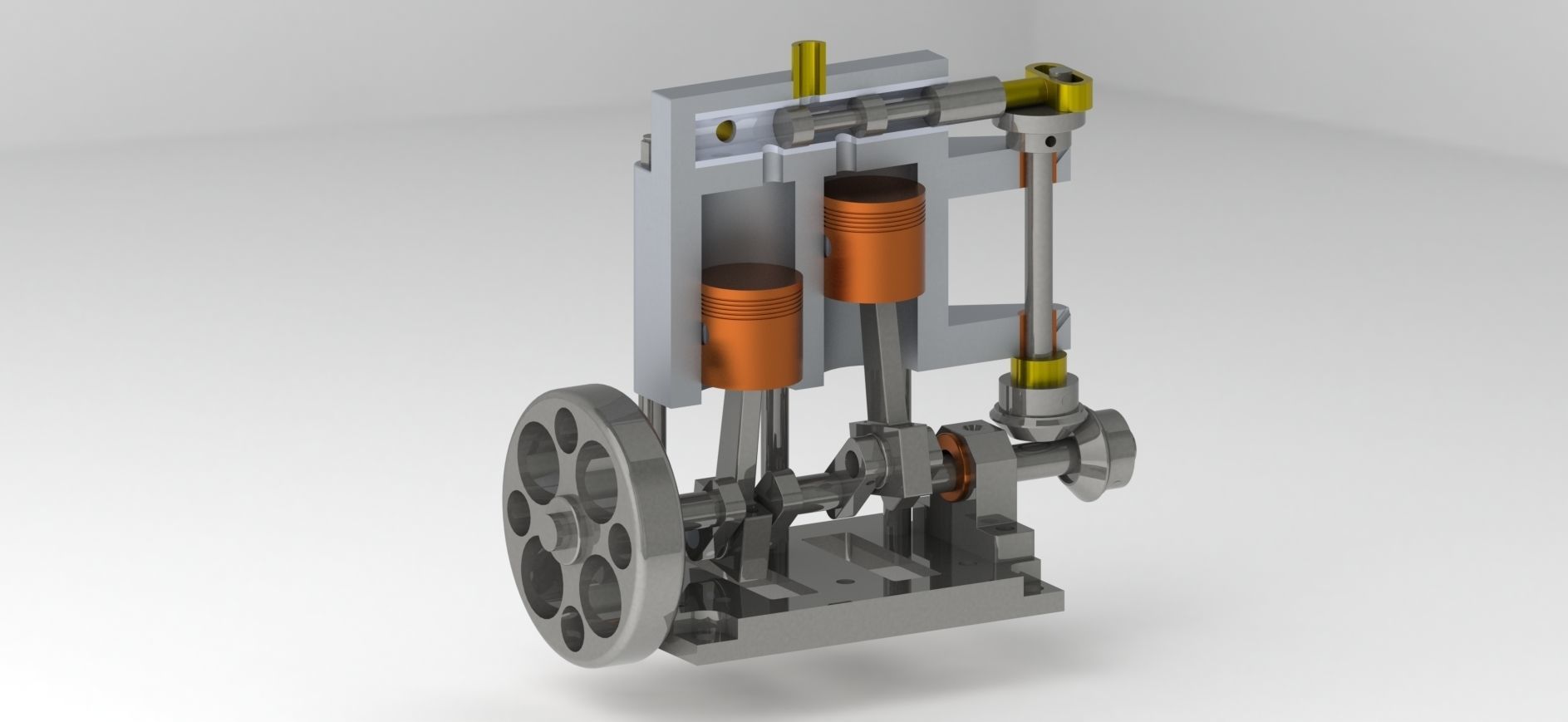 simple 2 cylinder vertical steam engine 3D model | CGTrader