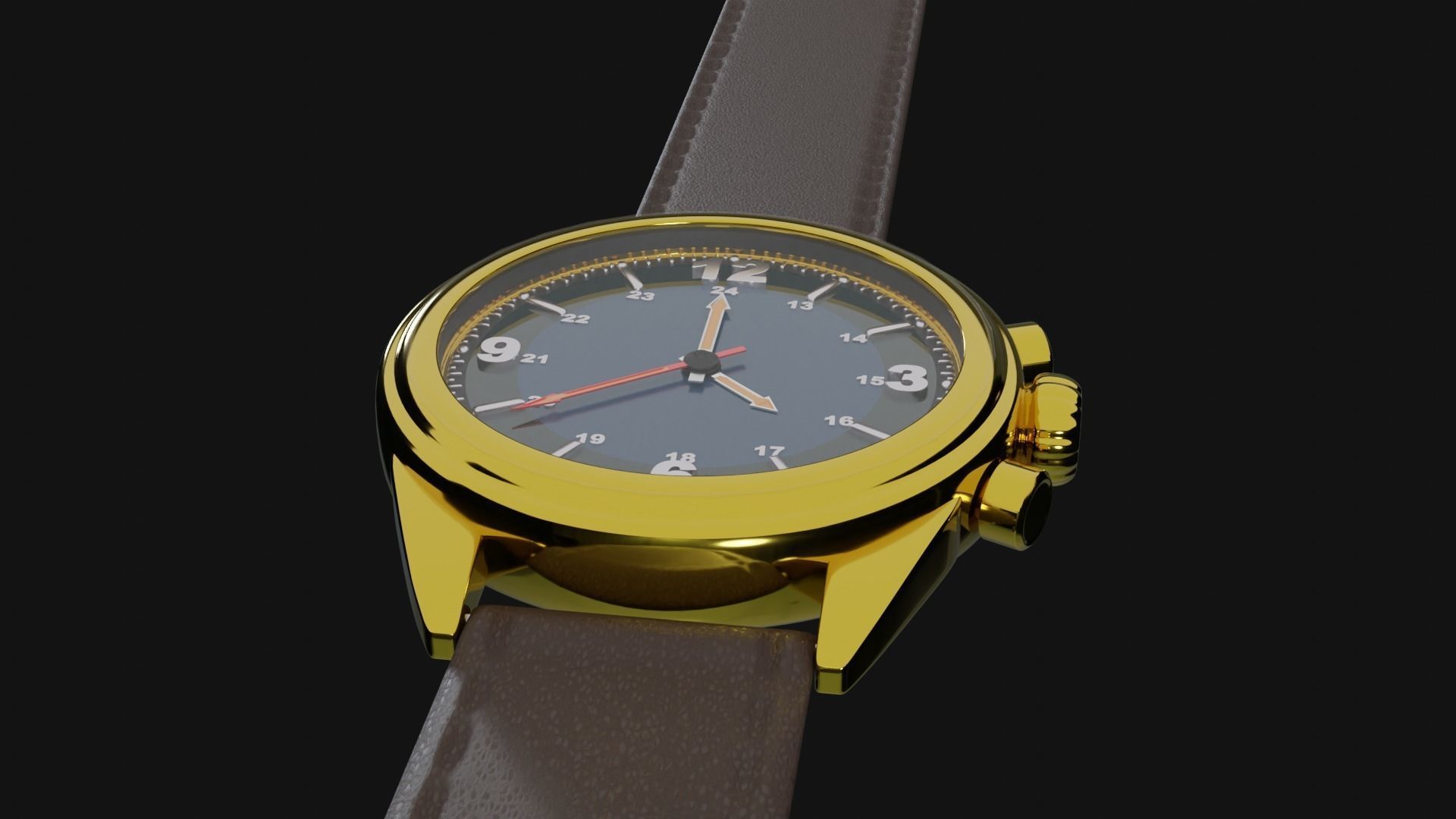 Golden watch 3d model 3D model | CGTrader
