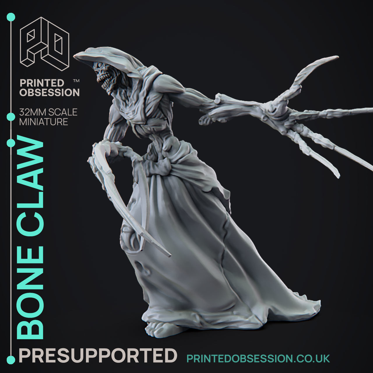 Bone Claw - 3D Printable TTRPG - PRESUPPORTED - 32mm Scale 3D model 3D ...