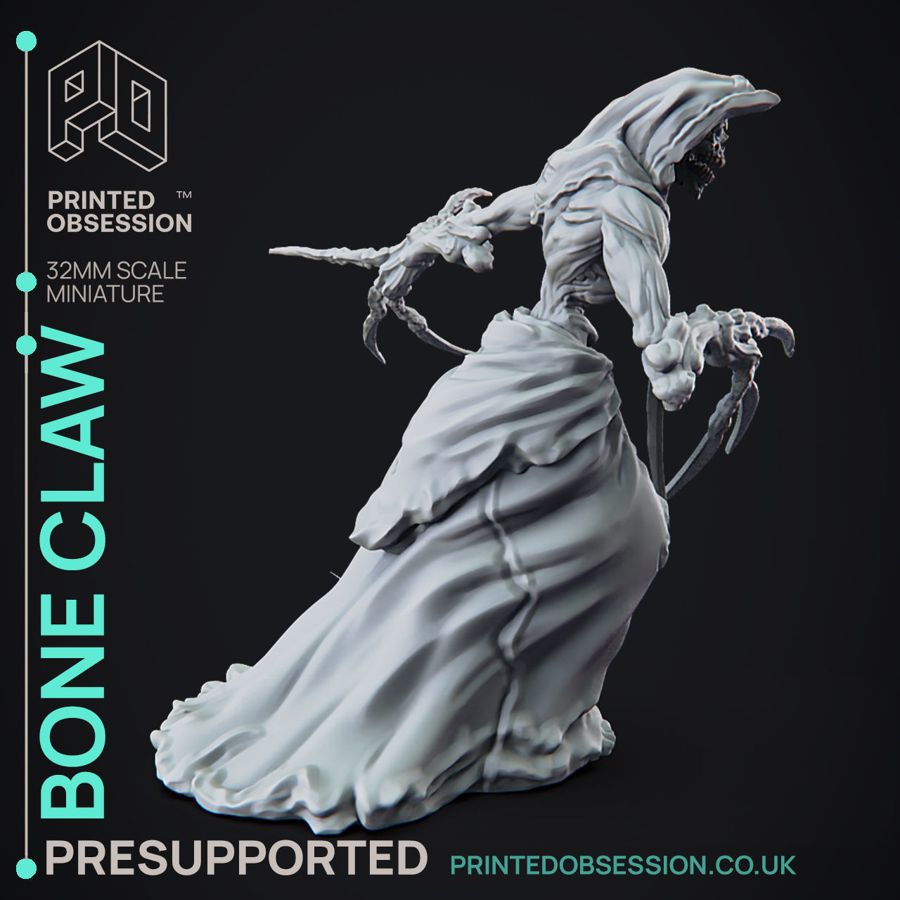 Bone Claw - 3D Printable TTRPG - PRESUPPORTED - 32mm Scale 3D model 3D ...