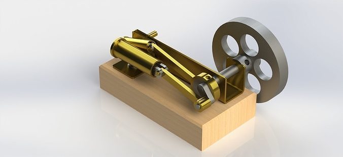 SIMPLE HORIZONTAL STEAM ENGINE 3D model | CGTrader