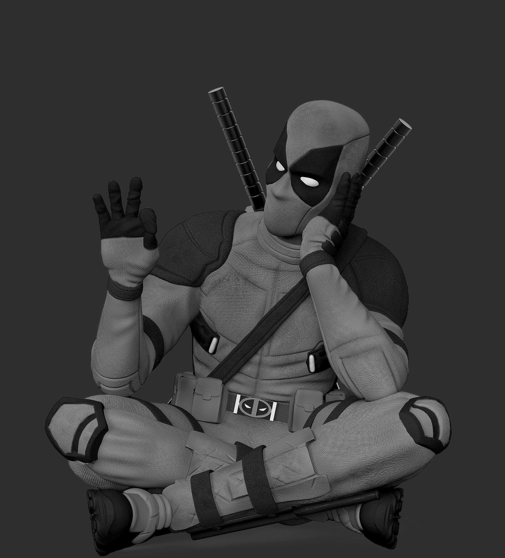 Deadpool Statue 3D model 3D printable | CGTrader