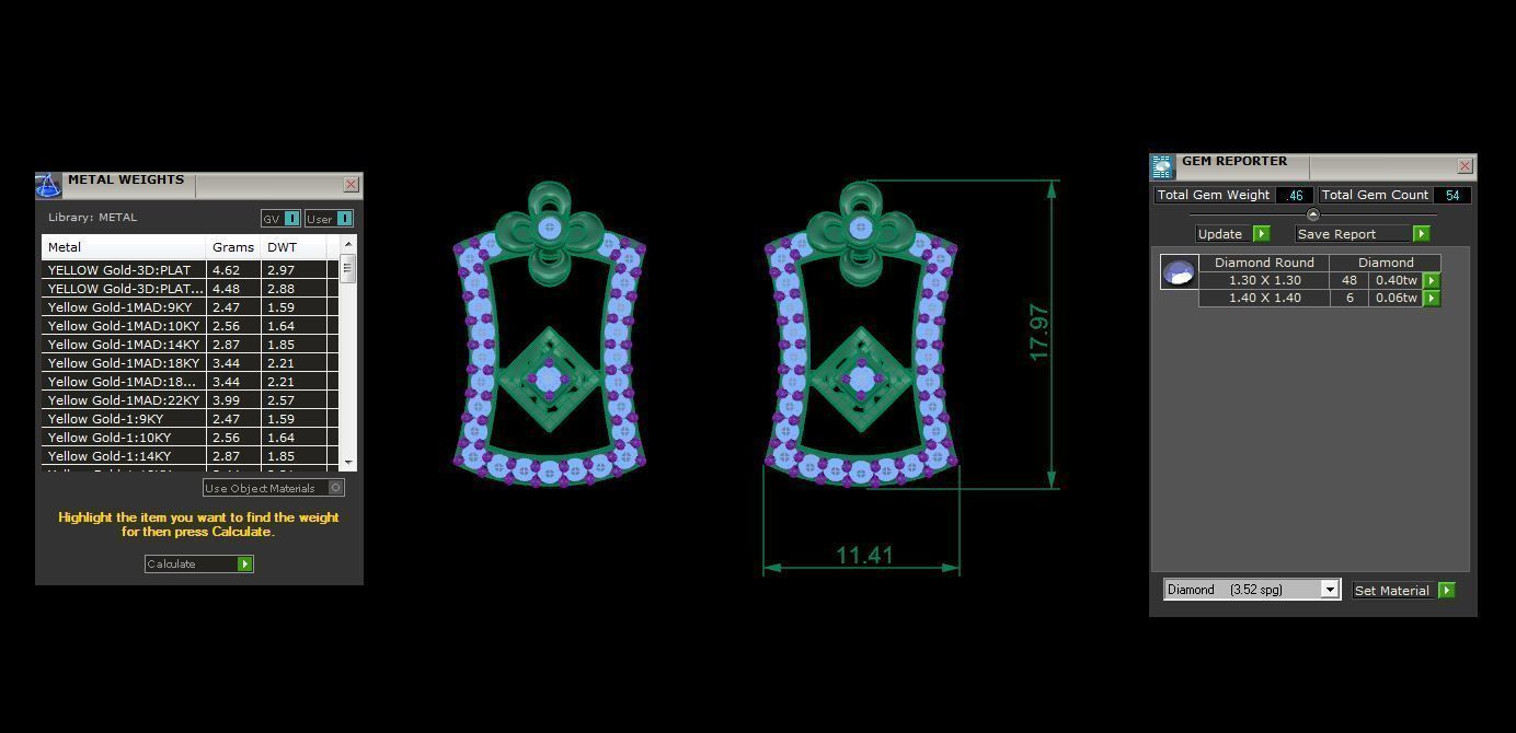 High Jewelry Diamond Studs Earrings 3dm stl 3mf obj glb gltf mtl 3D model 3D printable | CGTrader