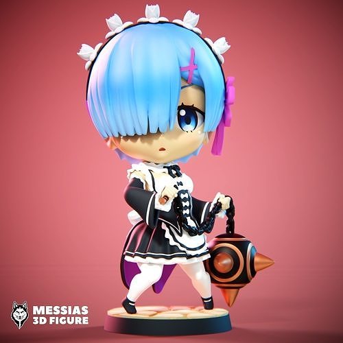 Rem Chibi 3D model 3D printable | CGTrader