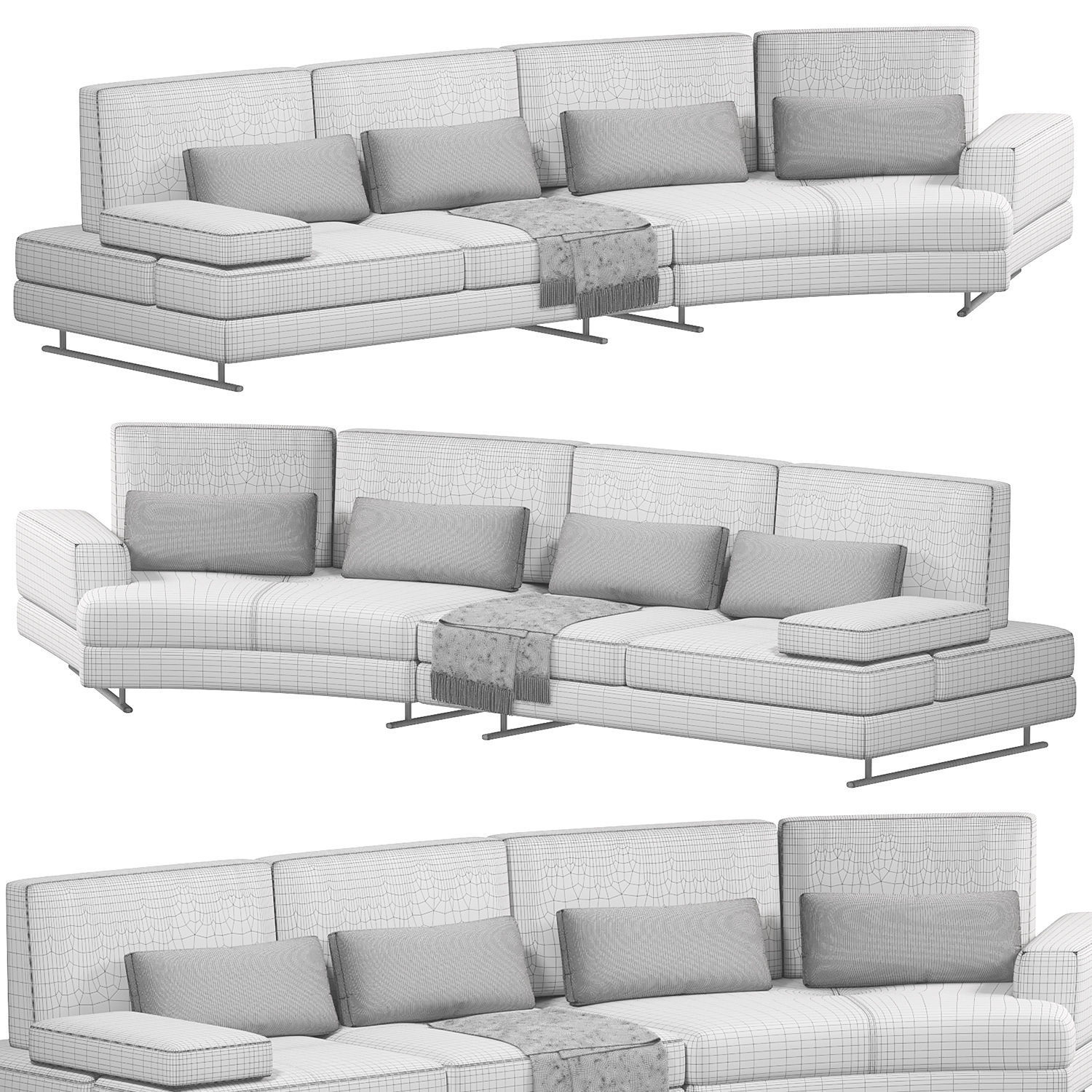 Mony Moon Chaise Sofa by Lazzoni 3D model | CGTrader