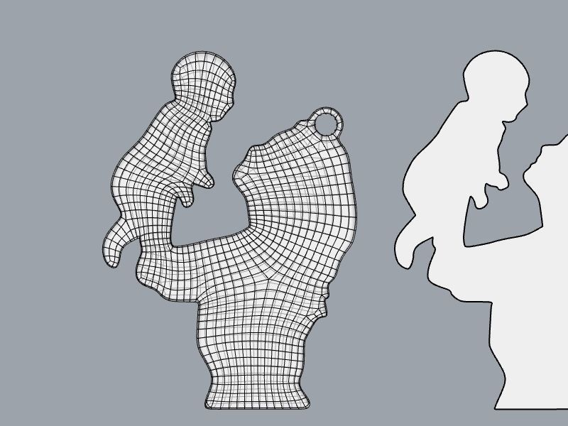 Family Pendant Mother and baby 3d print model 3D model 3D printable ...