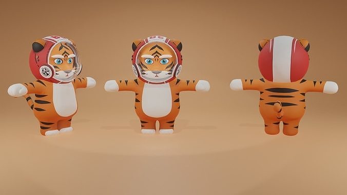 3D model Character Fat Tiger Chibi VR / AR / low-poly | CGTrader