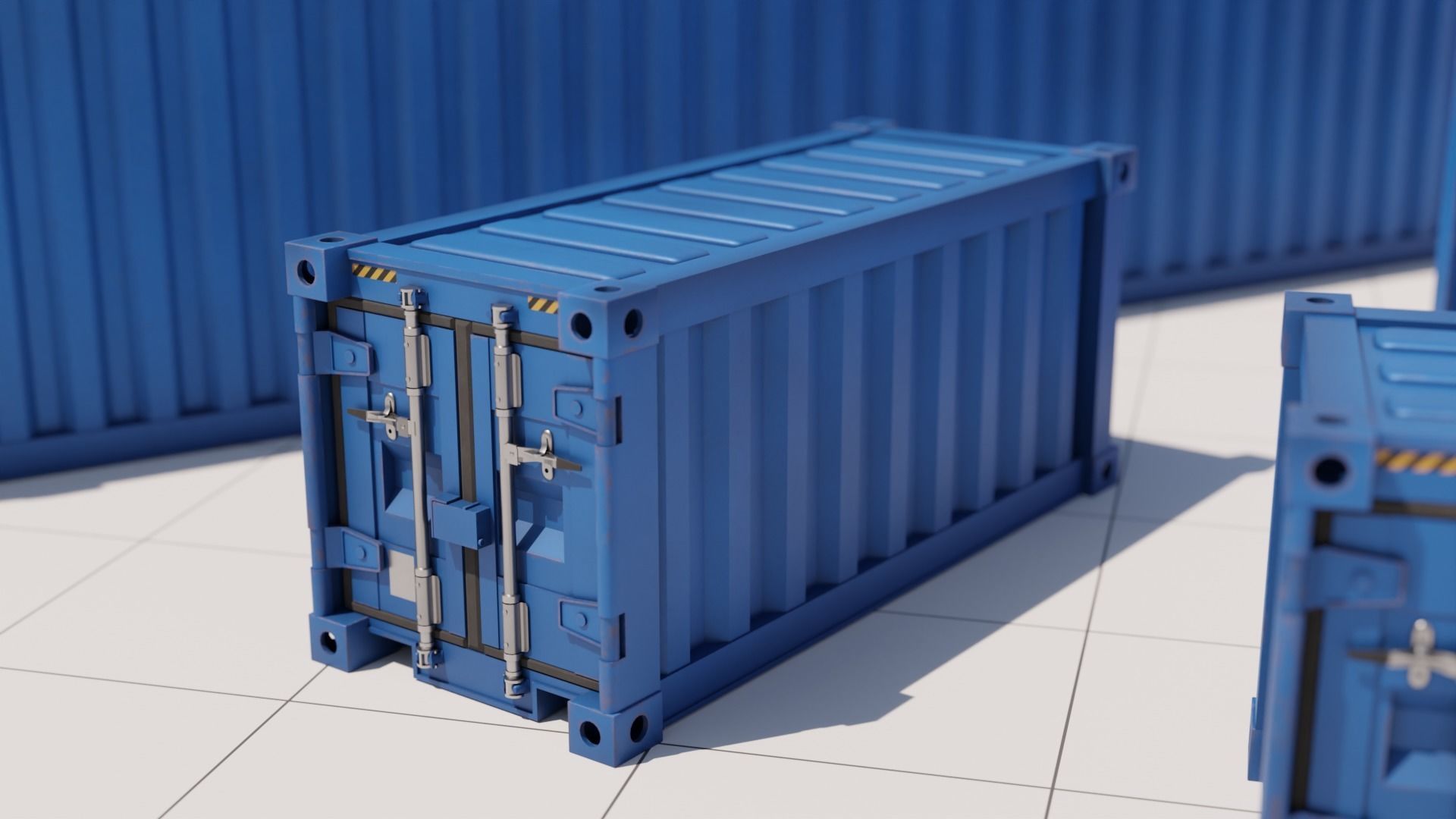 3D model Containers - 5 sizes - Blue VR / AR / low-poly | CGTrader