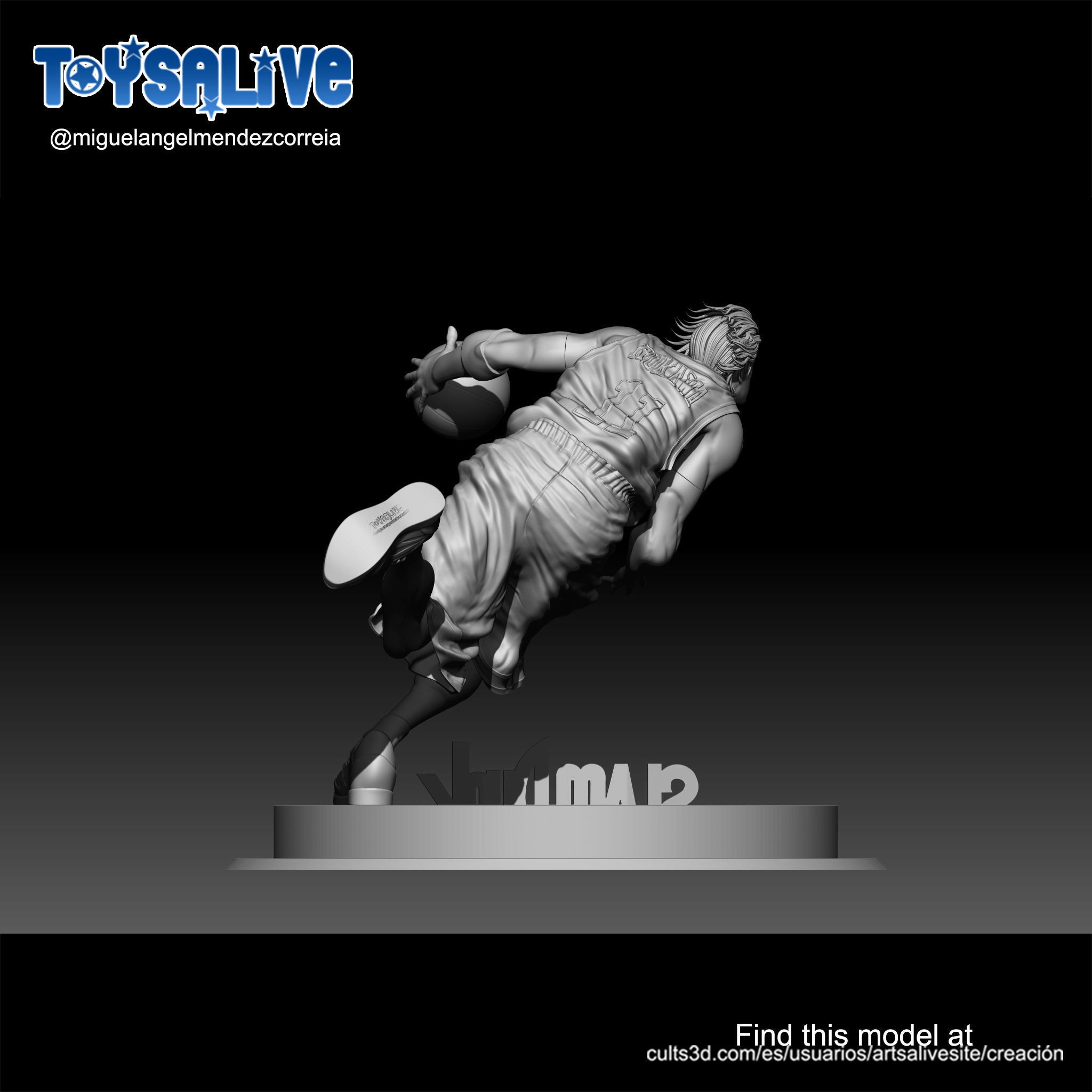 RUKAWA SLAM DUNK PLAYER STL 3D model 3D printable | CGTrader