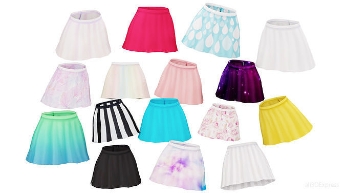 3D model Stylized Anime Skirts Collection VR / AR / low-poly | CGTrader