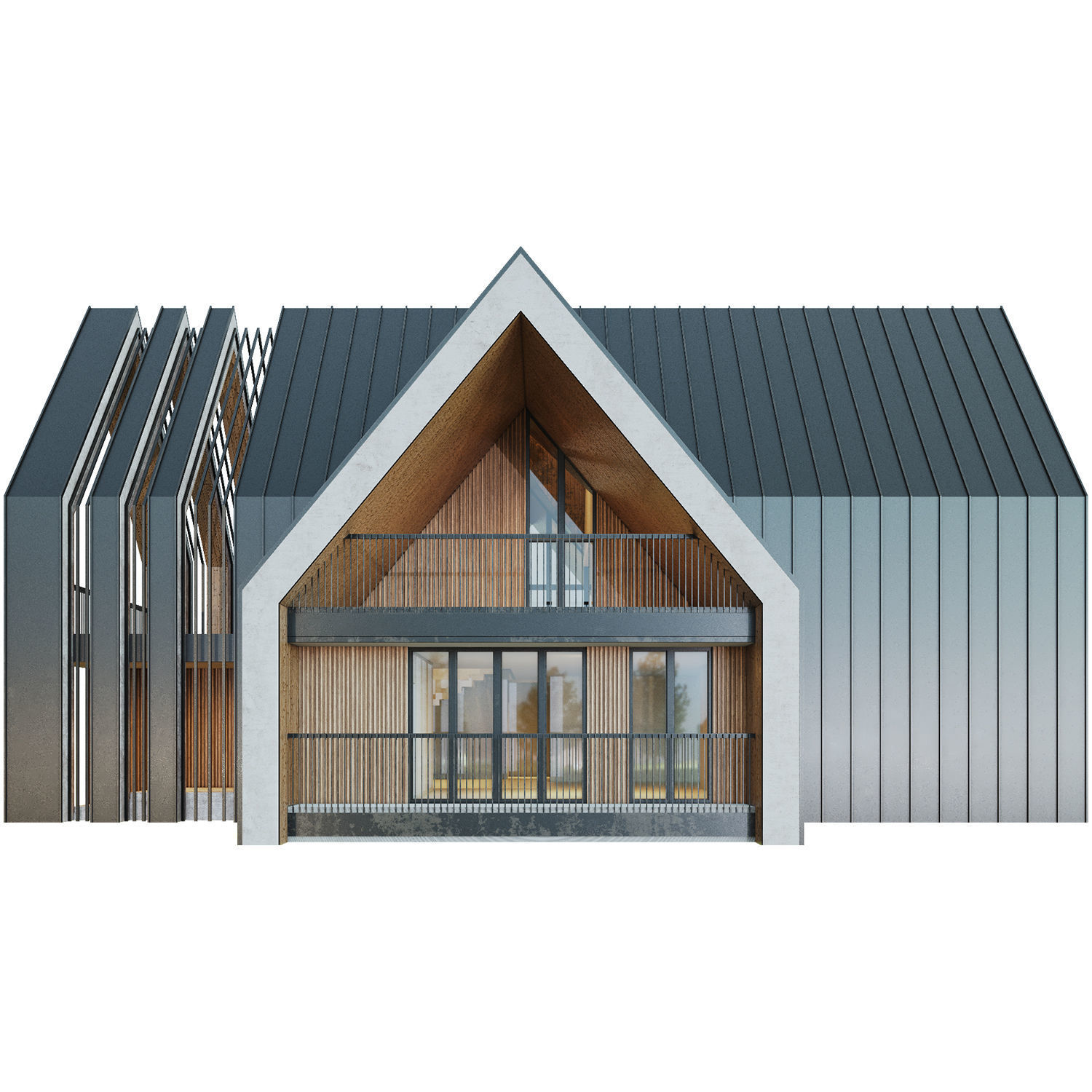 Modern Gable Roof Villa 3D model | CGTrader