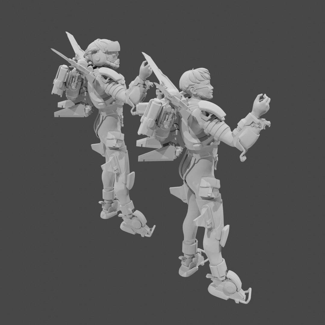 Apex Legends Character 3D Print OBJ STL File Valkyrie 6 3D model 3D ...