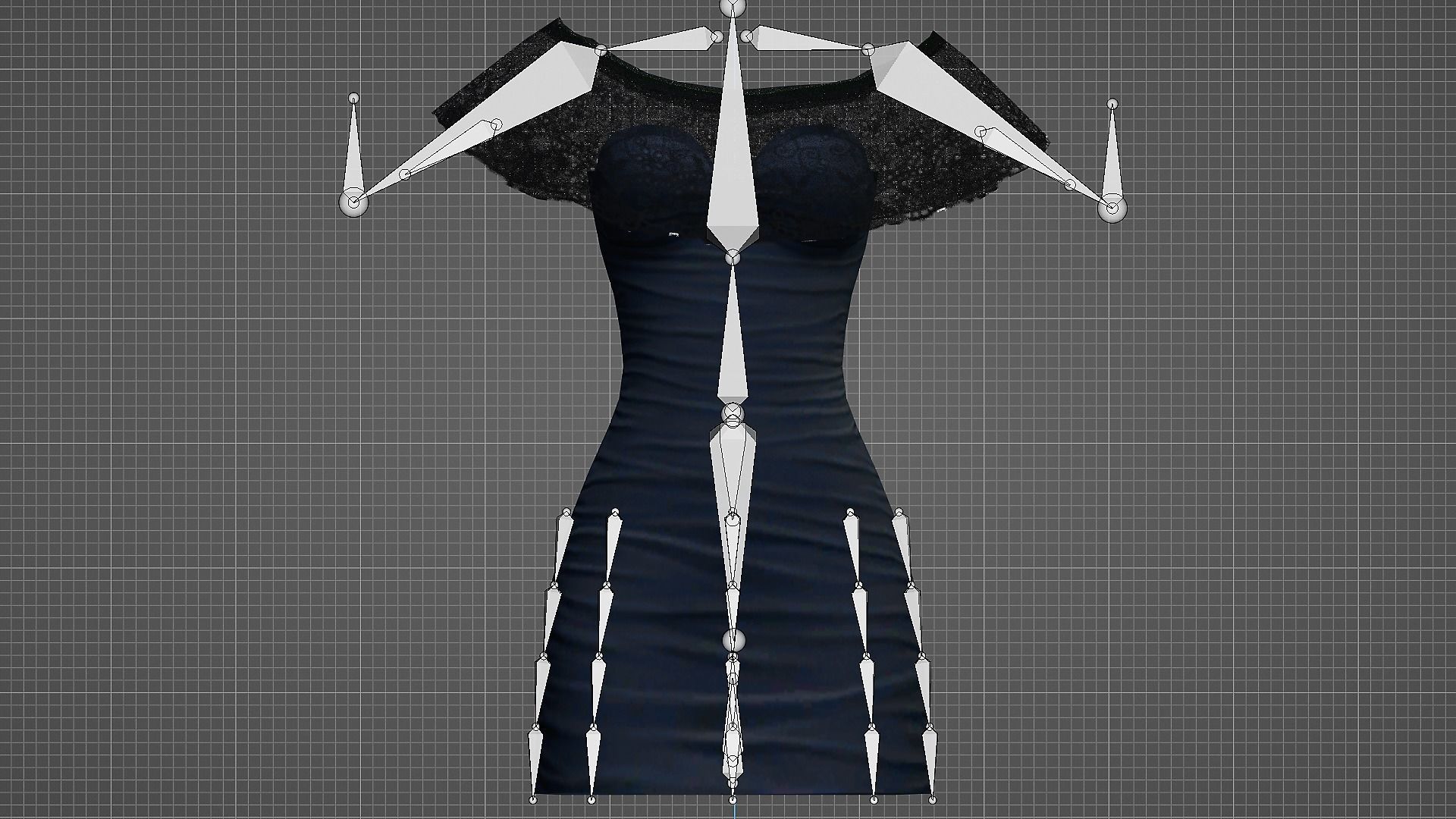 Elegant Stylized Rigged Female Dress 3D model rigged | CGTrader