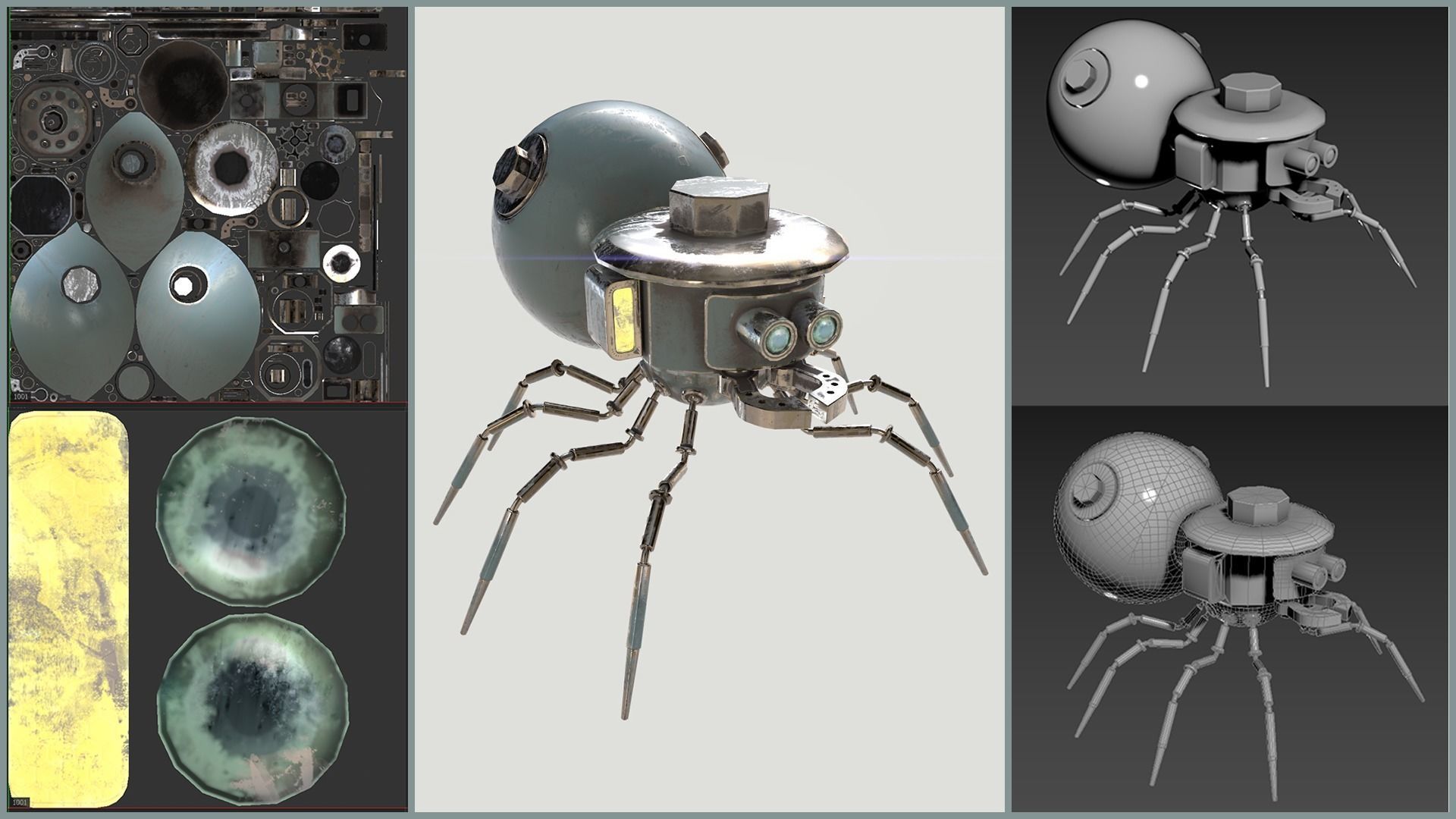 3D model Stylized Mechanical Spider Robot VR / AR / low-poly | CGTrader