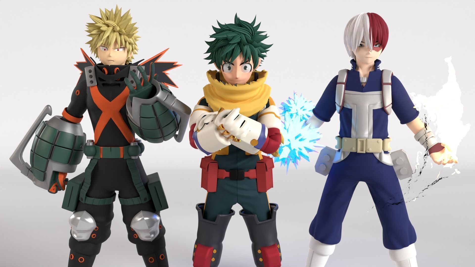Shoto Todoroki - My Hero Academia 3D model rigged | CGTrader