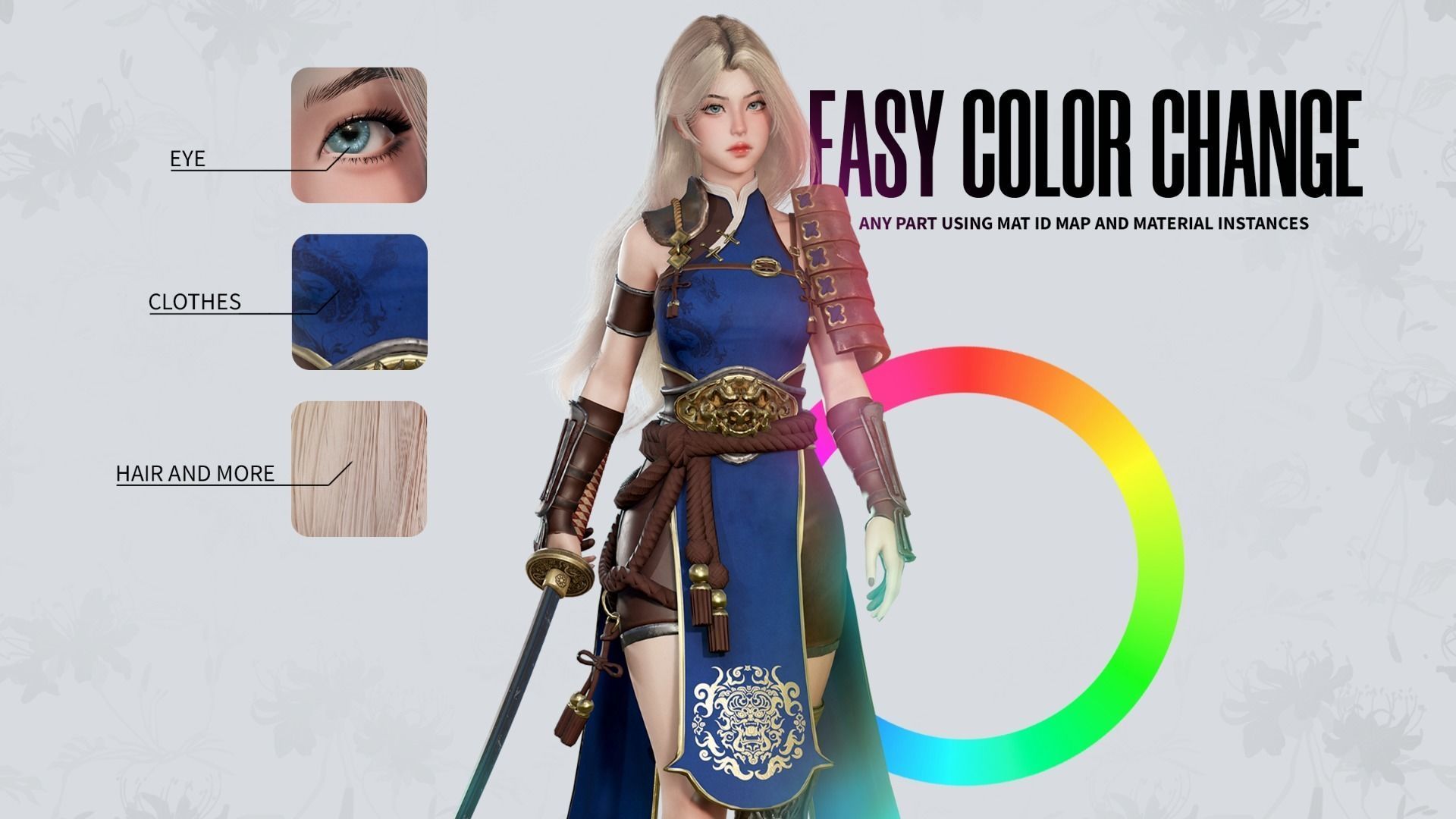 3D model Samurai Girl Tomoe - Game Ready VR / AR / low-poly | CGTrader