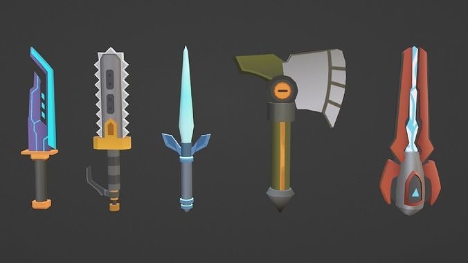 3D model melee weapons lowpolly VR / AR / low-poly | CGTrader