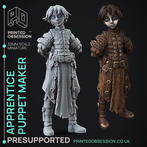 Puppet Apprentice-3D Printable TTRPG - PRESUPPORTED - 32mm 3D model 3D ...