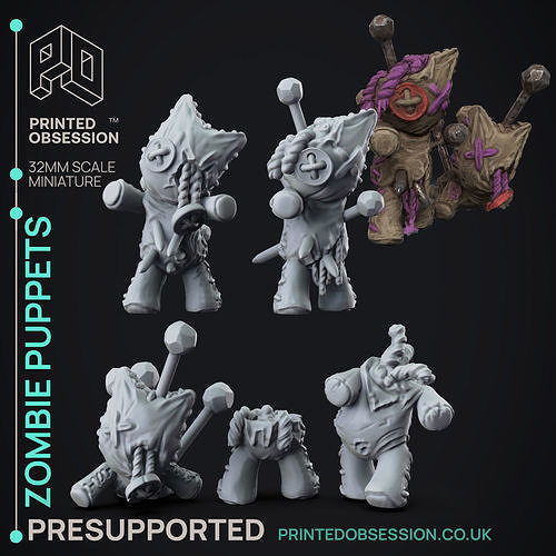 Zombie Puppets - 3D Printable TTRPG - PRESUPPORTED - 32mm Scale 3D ...