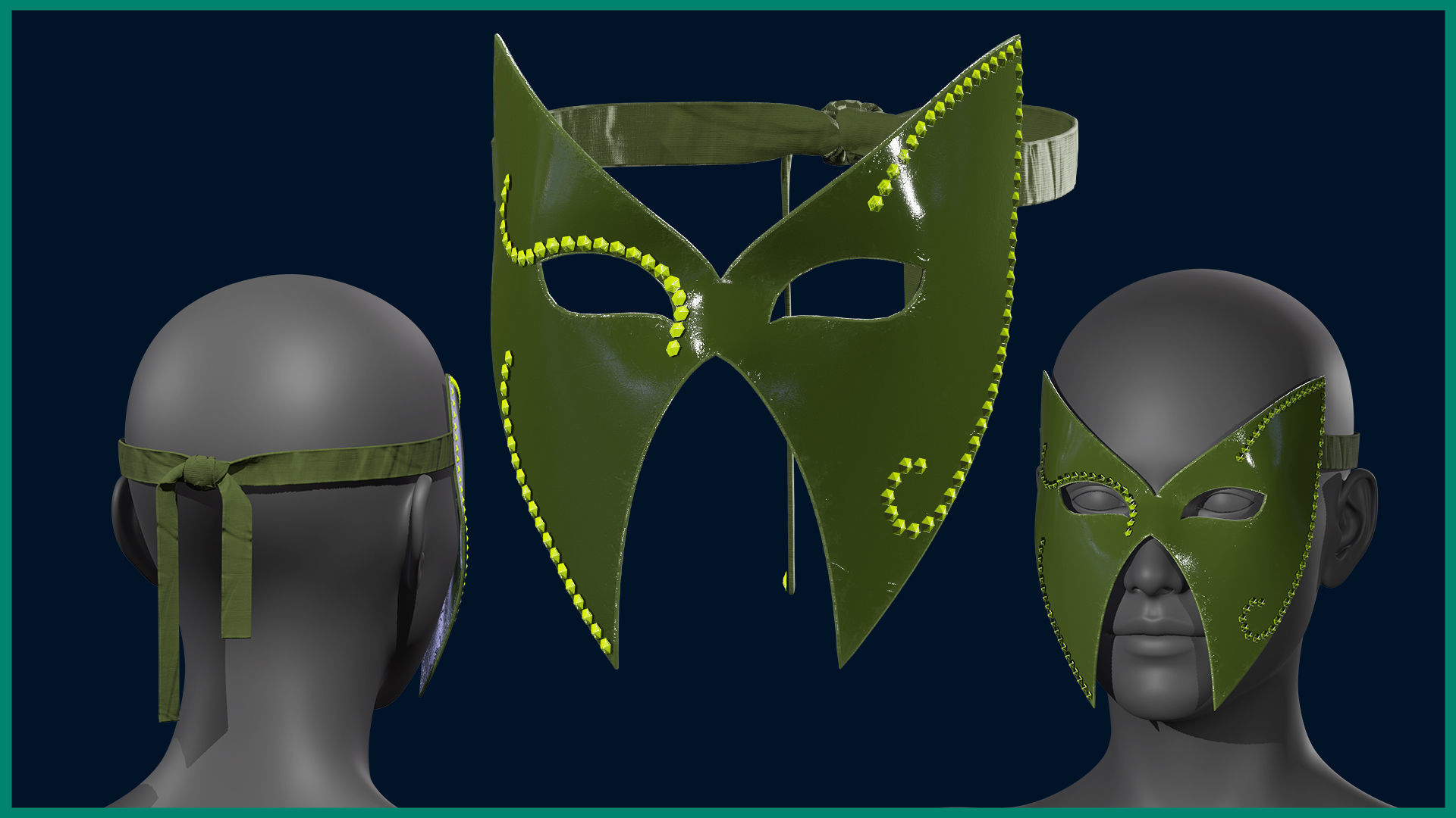 7 ornamental face mask with texture 3D model | CGTrader